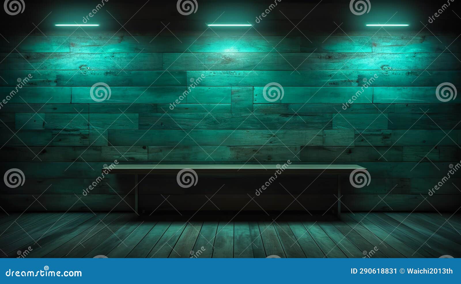 Empty Table on Dark Green Texture Wall Background. Composition with ...