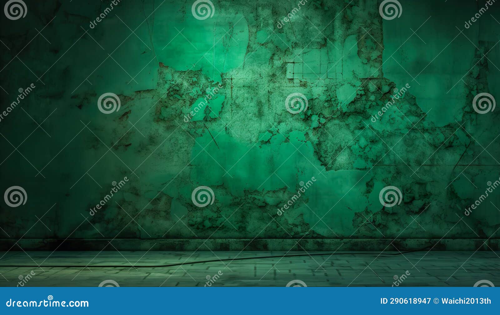 Empty Table on Dark Green Texture Wall Background. Composition with ...