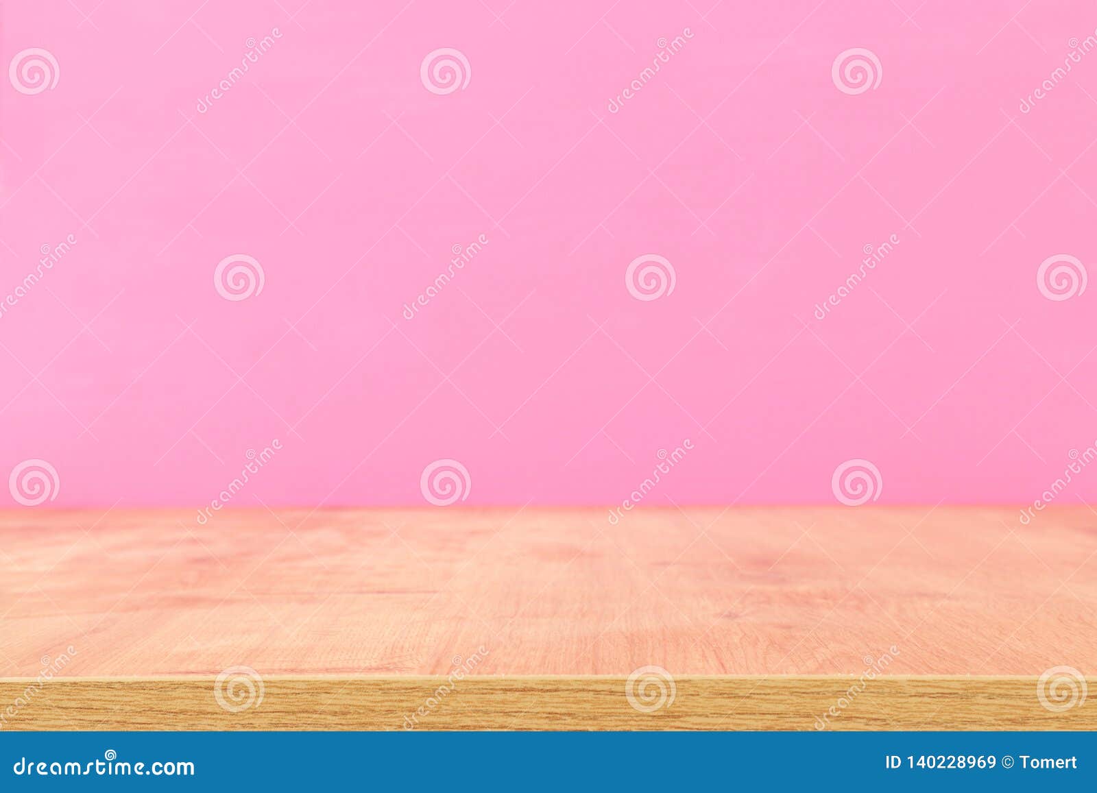 Empty Table in Front of Pastel Pink Background. for Product Display ...