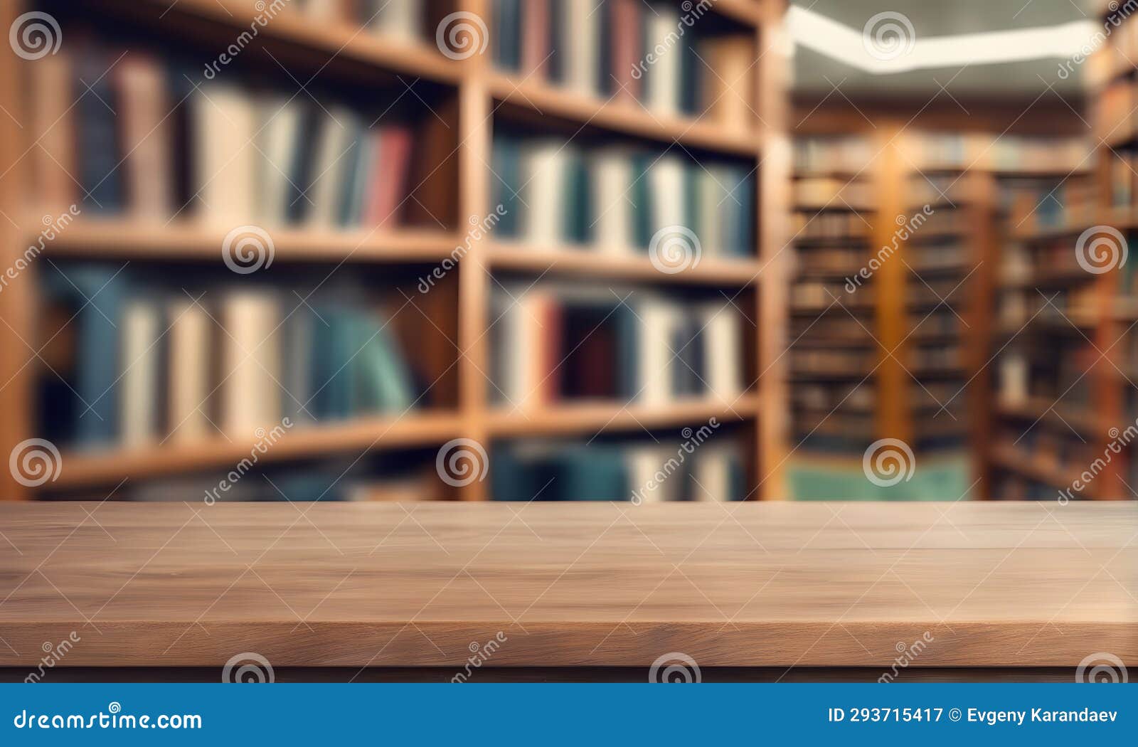 Empty table in library stock illustration. Illustration of studying ...