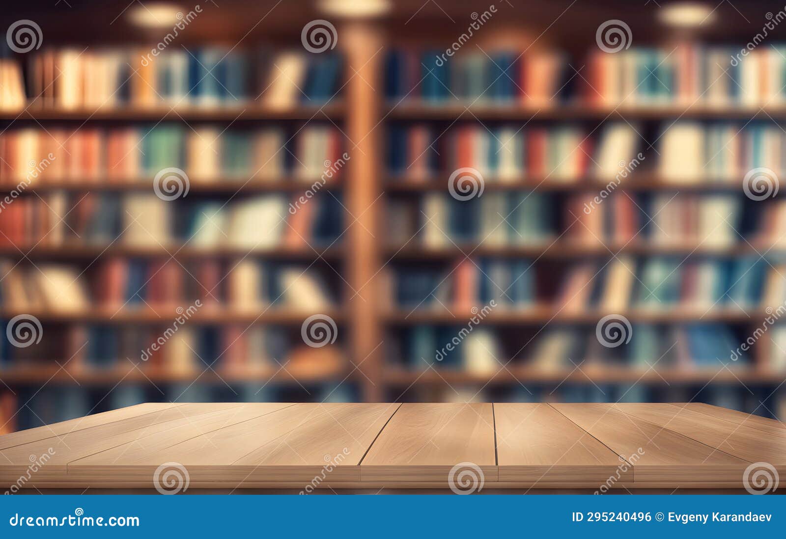 Empty table in library stock illustration. Illustration of literature ...