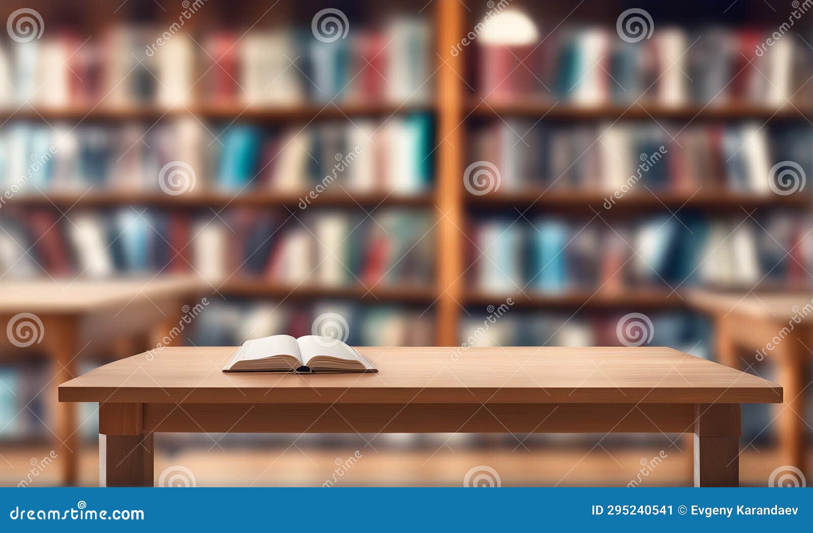Empty table in library stock illustration. Illustration of study ...