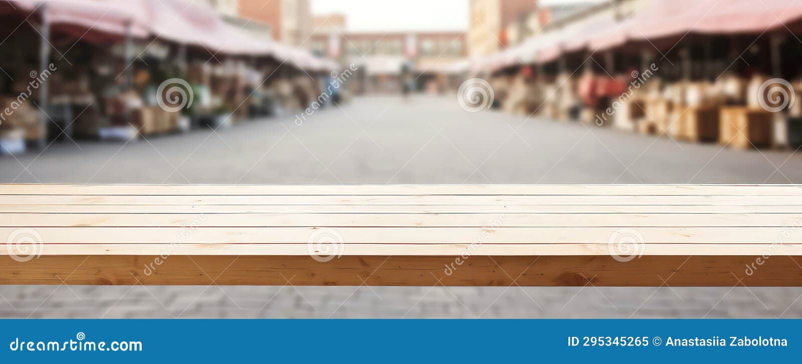 Empty Table at Local Market Stall, Ready for Product Display Stock ...