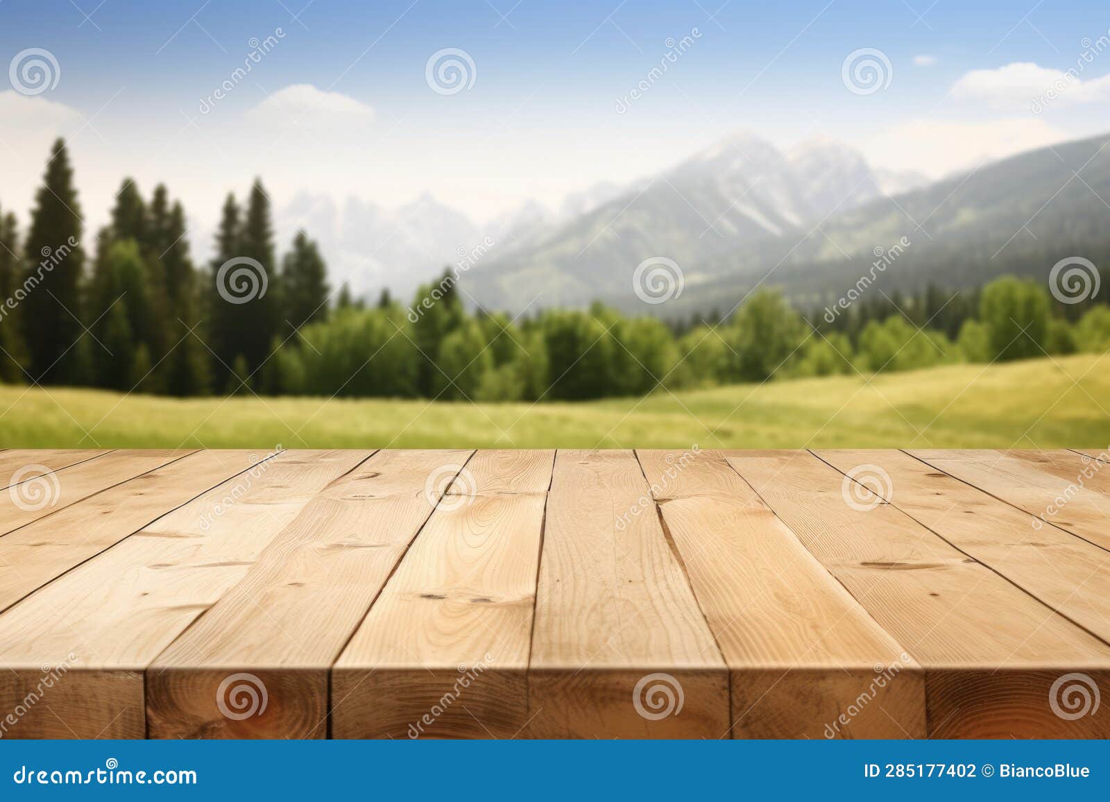 Empty Table for Product Advertising Display in Natural Background ...