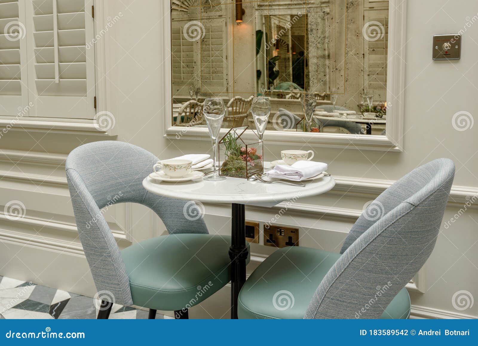An empty table for two stock photo. Image of celebration - 183589542