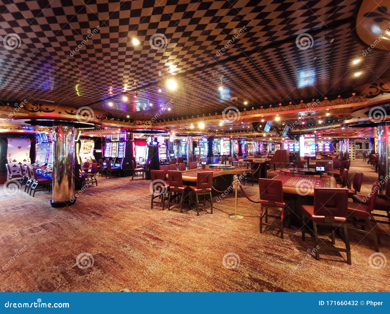 Empty Tables in Casino on a Cruise Editorial Photography - Image of ...