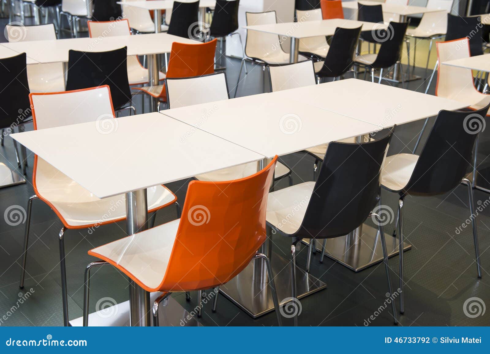 Empty tables and chairs stock photo. Image of cafe, modern - 46733792