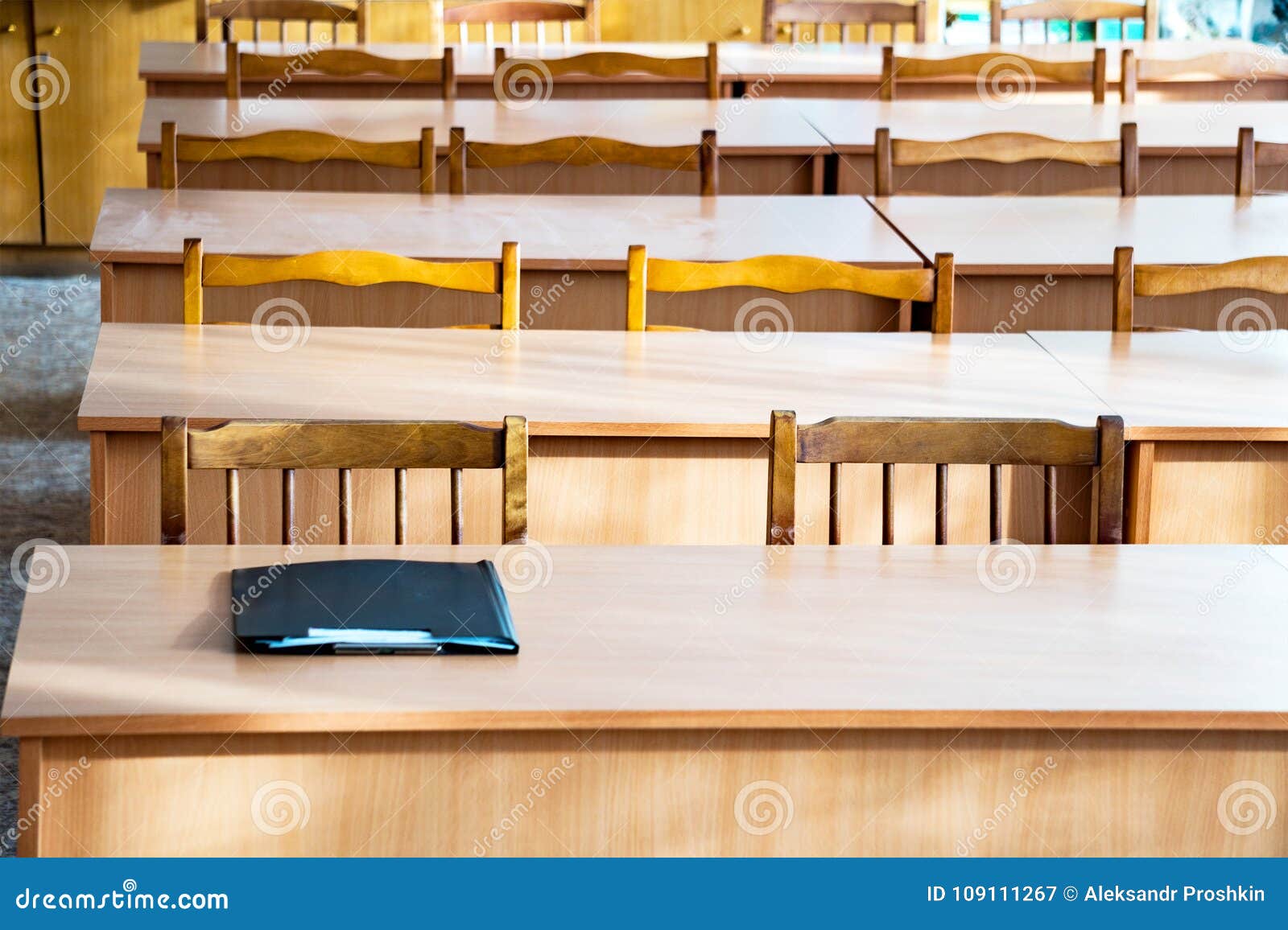 Empty Tables in the Classroom Stock Image - Image of college, lesson ...