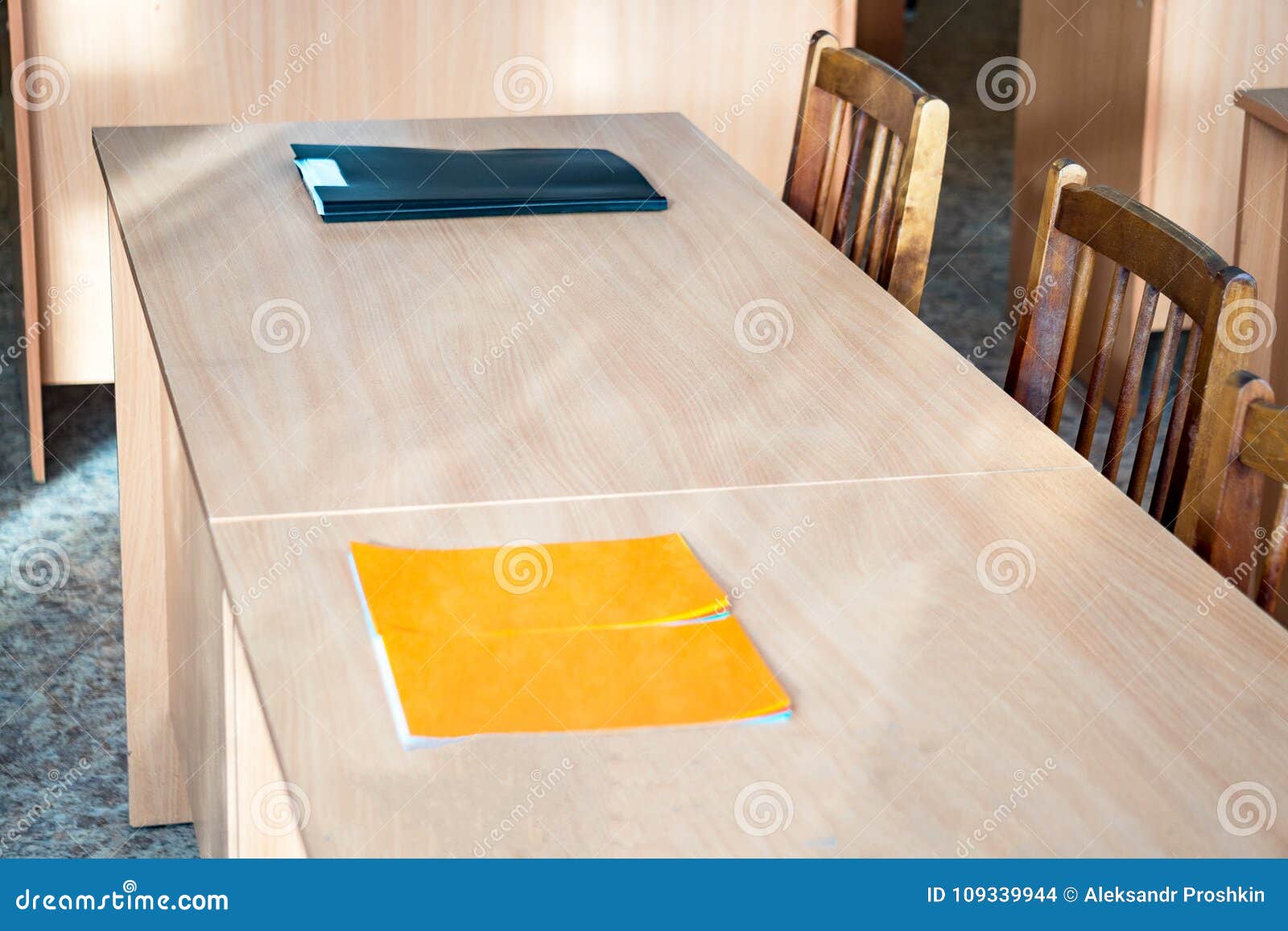 Empty Tables in the Classroom Stock Photo - Image of examination ...