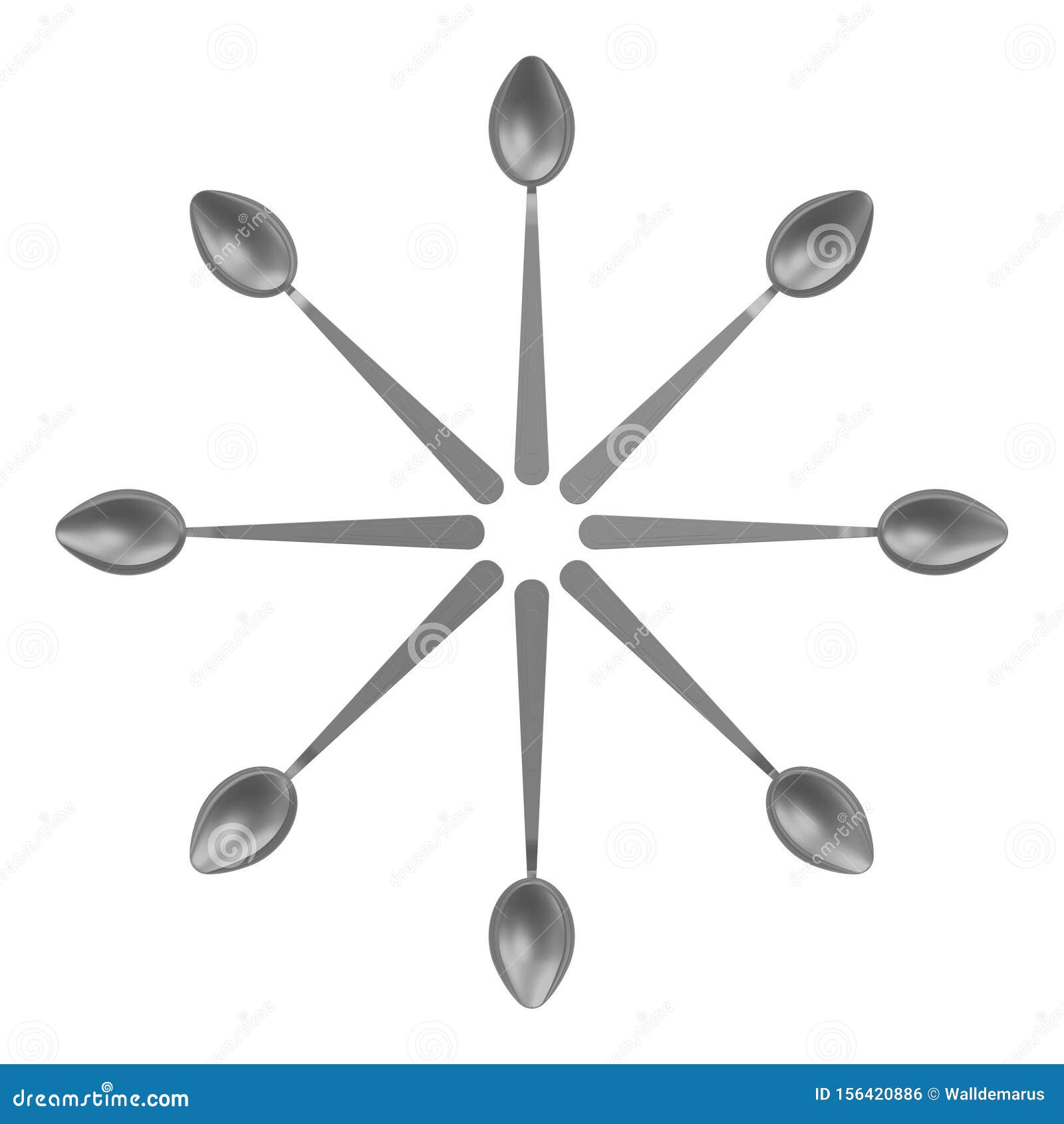 Spoons in a circle stock illustration. Illustration of arranged - 156420886
