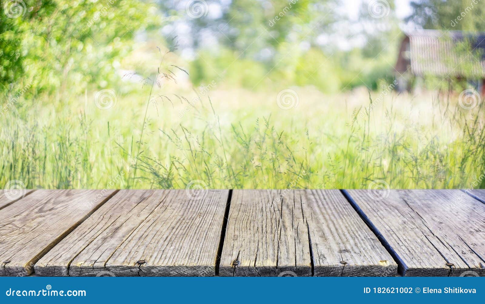 Empty Tabletop for Presentation of Goods on a Rustic Summer Background ...