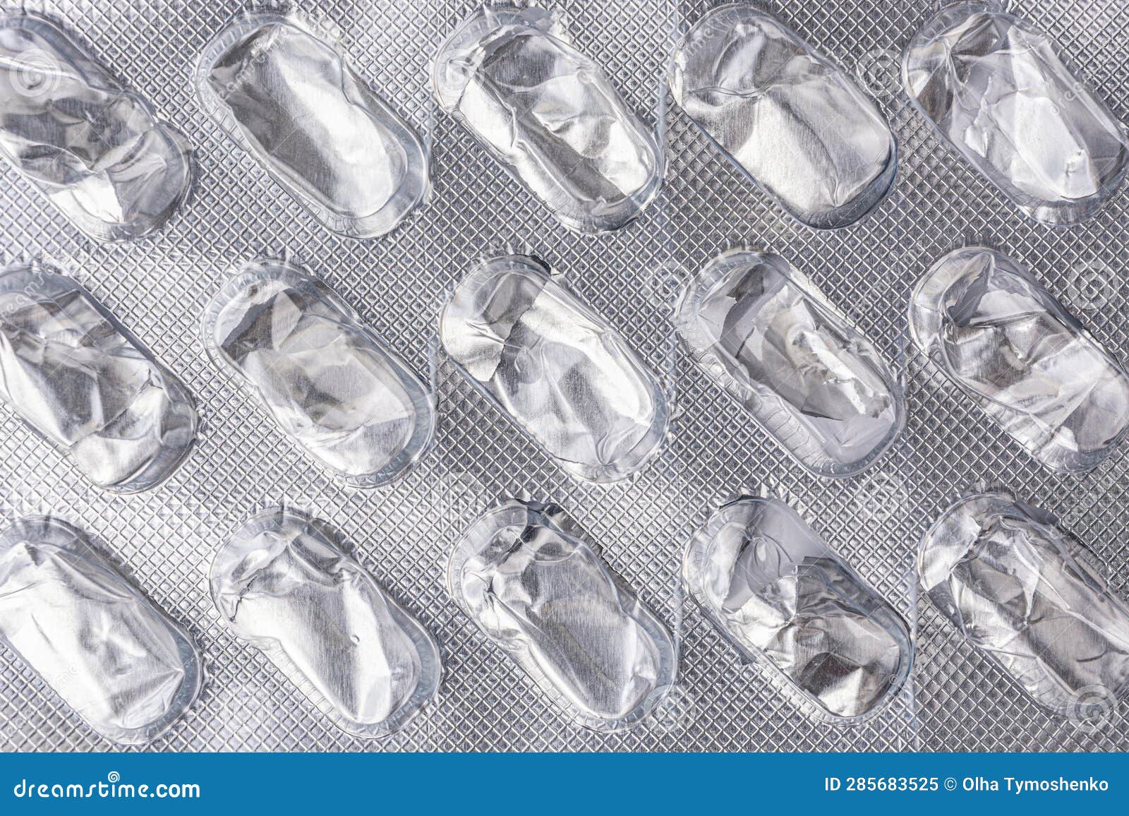 Empty Tablets in Blister Packs. Empty Silver Blister. Used Blister ...