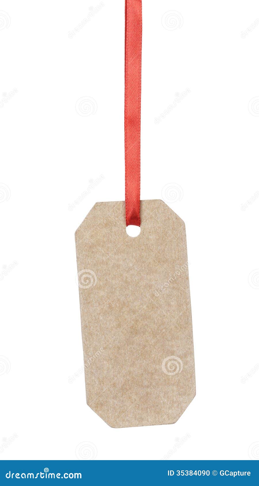 Empty Tag on Ribbon with Space for Writing Something Stock Photo ...