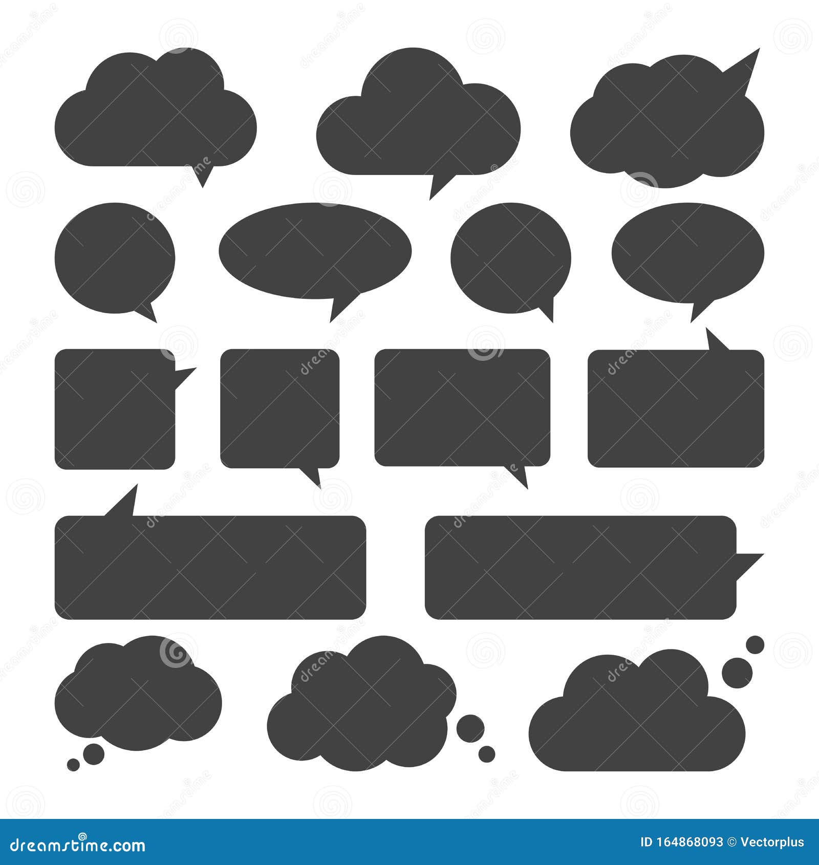 Empty Talk Bubble Set. Speech Bubbles for Messenger, Text Message To ...