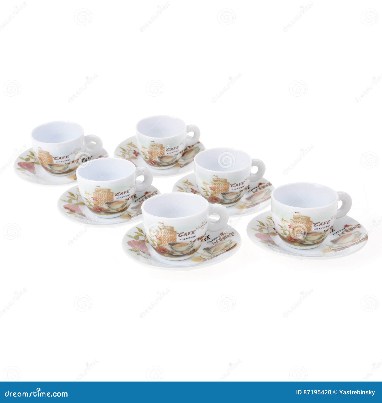 Empty Tea and Coffee Set Isolated Stock Photo - Image of plate, meal ...