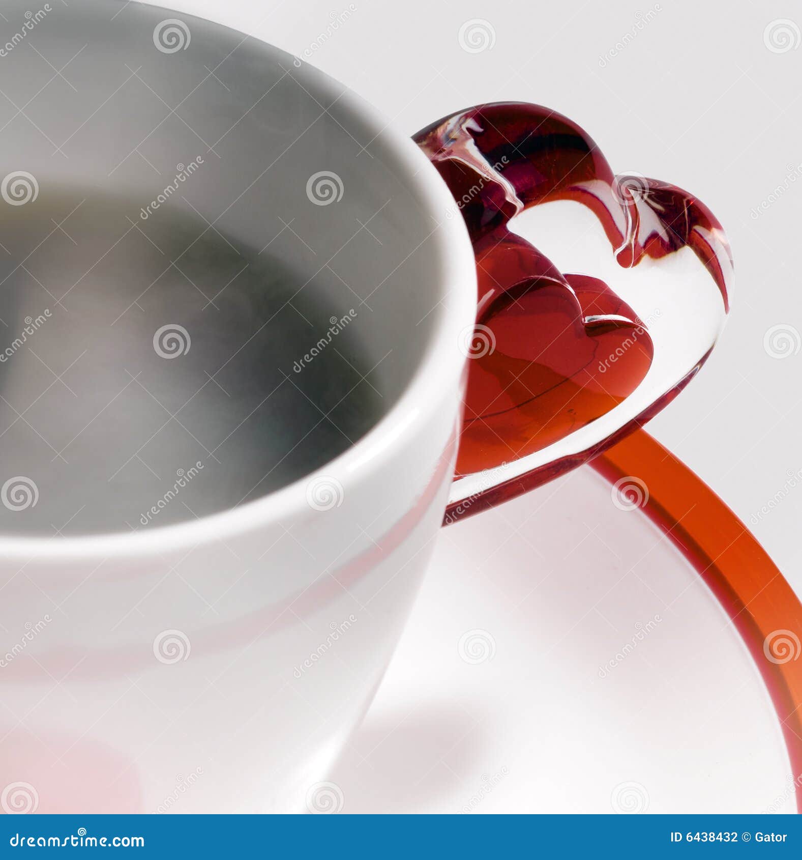 Empty Tea Cup with Love Heart Stock Photo - Image of white, saucer: 6438432