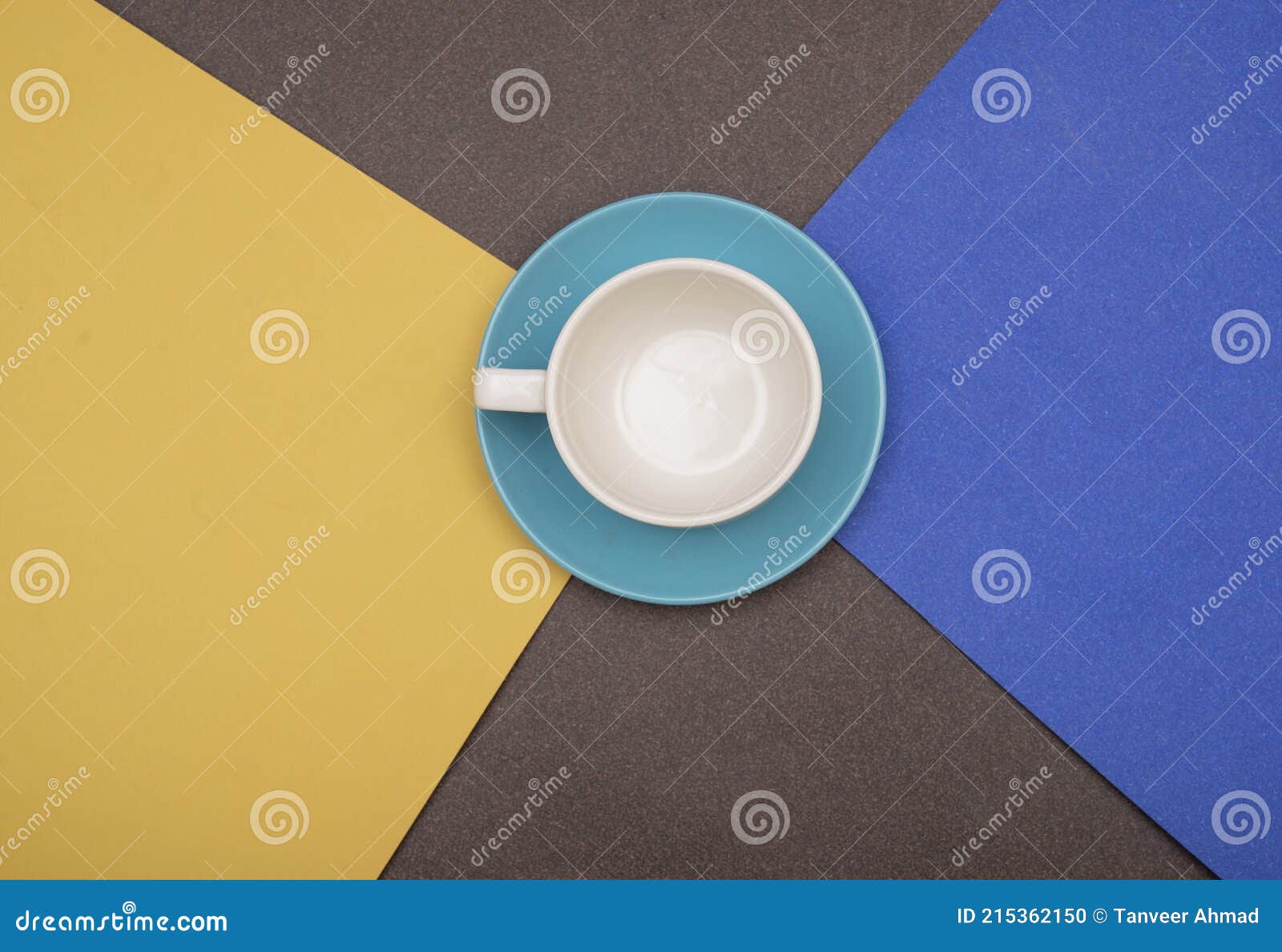 Empty Tea Cup Top View on Table with Color Cards Stock Photo - Image of ...
