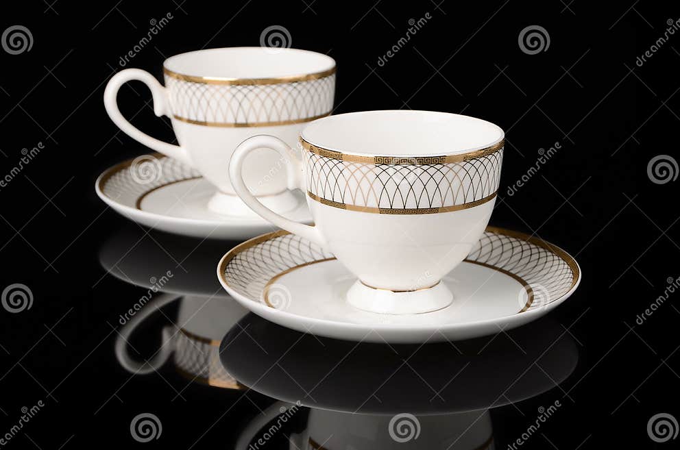 Empty tea cups isolated stock image. Image of crockery - 87197085