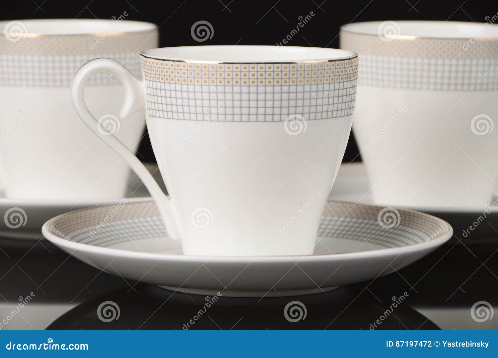 Empty tea cups isolated stock photo. Image of plate, object - 87197472
