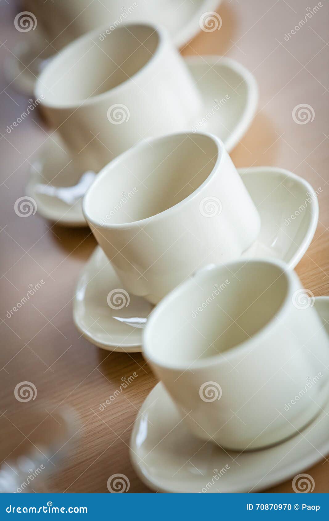 Empty tea cups on a table stock photo. Image of cups - 70870970