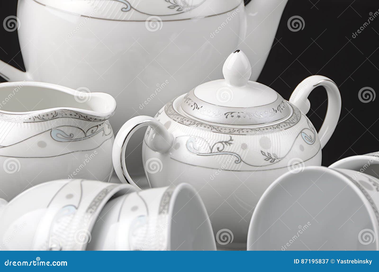 Empty tea set isolated stock image. Image of dinnerware - 87195837