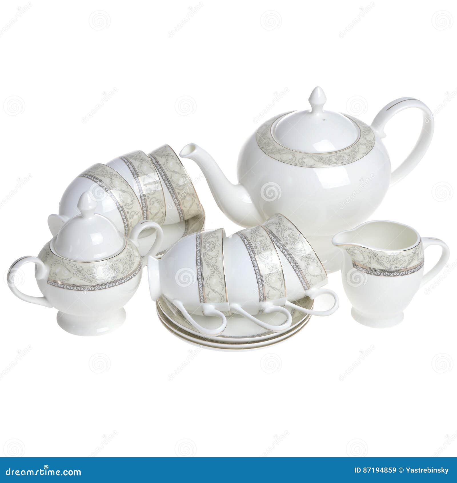 Empty tea set isolated stock image. Image of bowl, dinnerware - 87194859