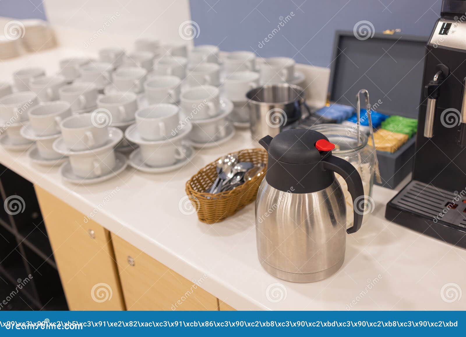 Empty Tea White Cups on the Table. Stock Photo - Image of cafe ...
