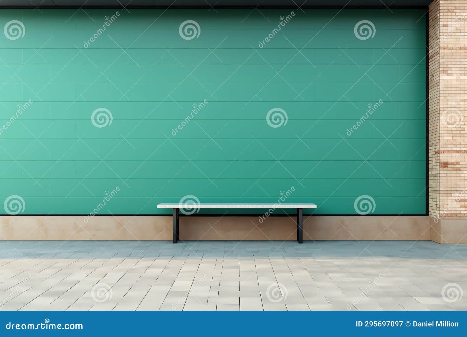 Empty Teal Store Wall for Logo Stock Illustration - Illustration of ...
