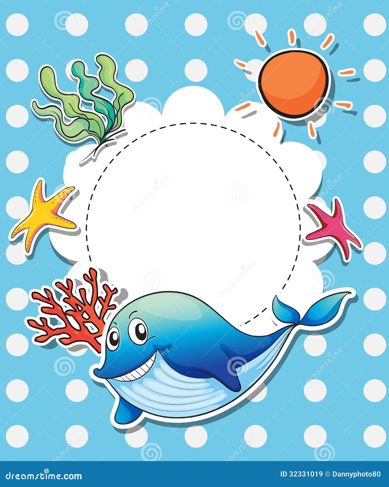 An Empty Template with Sea Creatures Stock Vector - Illustration of ...