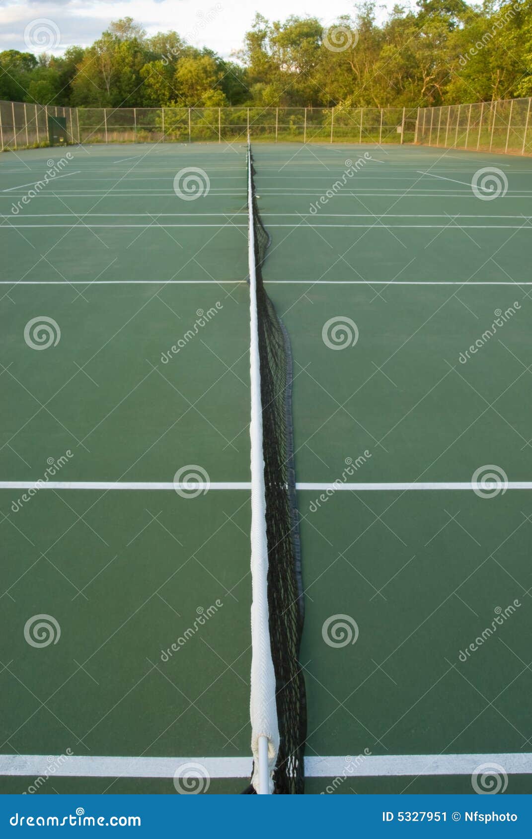 Empty Tennis Courts, Wideangle from Center Stock Image - Image of lines ...