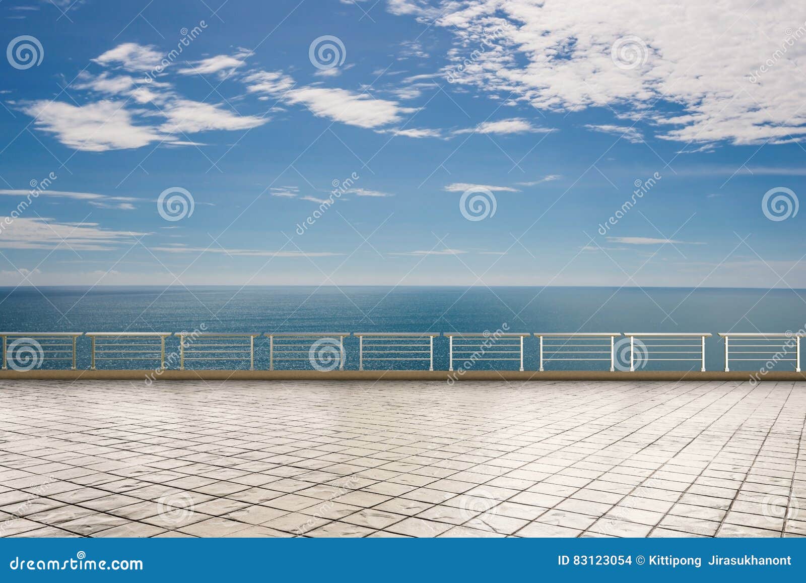 Empty Terrace with Blue Sky Background Stock Photo - Image of apartment ...