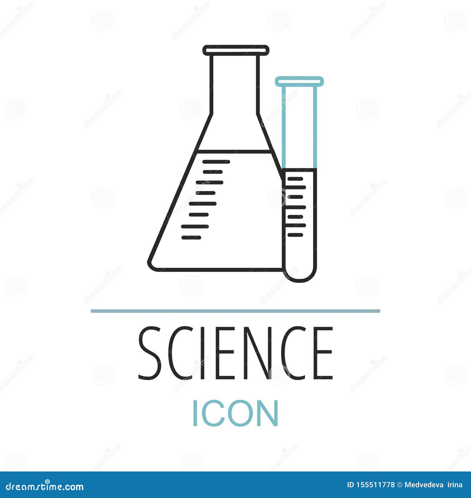 Empty Test Tube Isolated on White. Science Icon Stock Vector ...