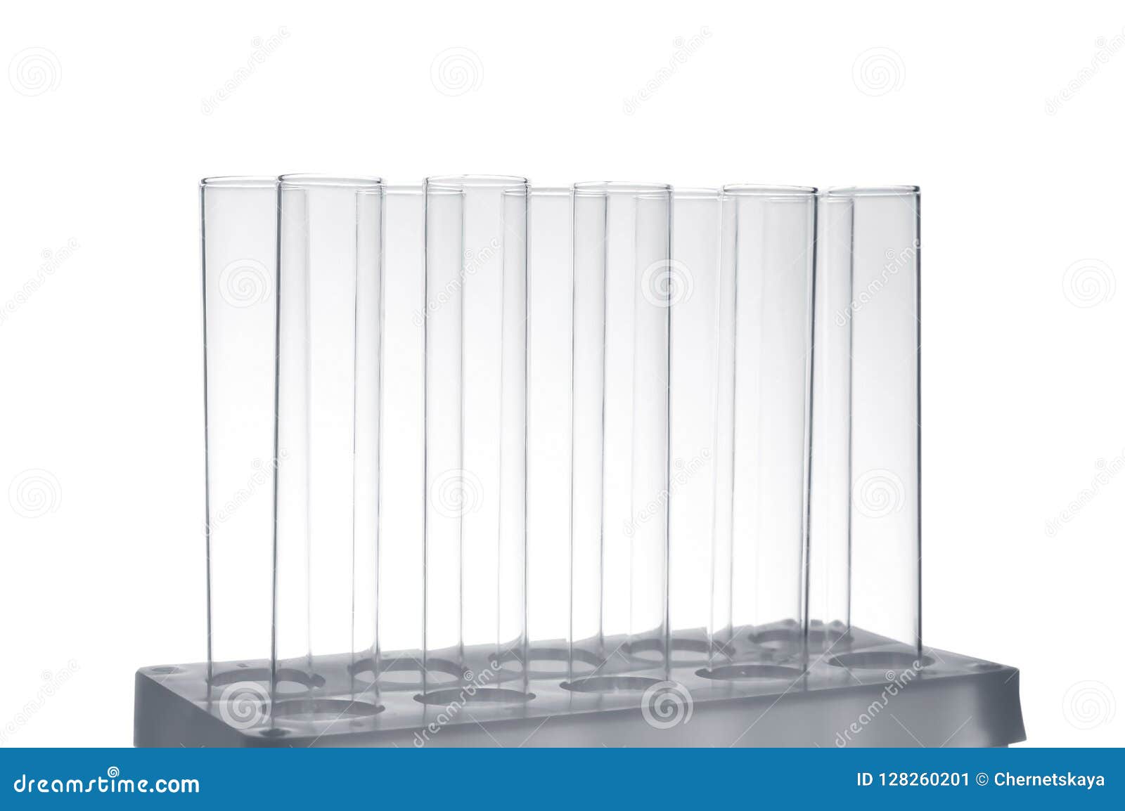 Empty Test Tubes in Holder on White Background Stock Image - Image of ...
