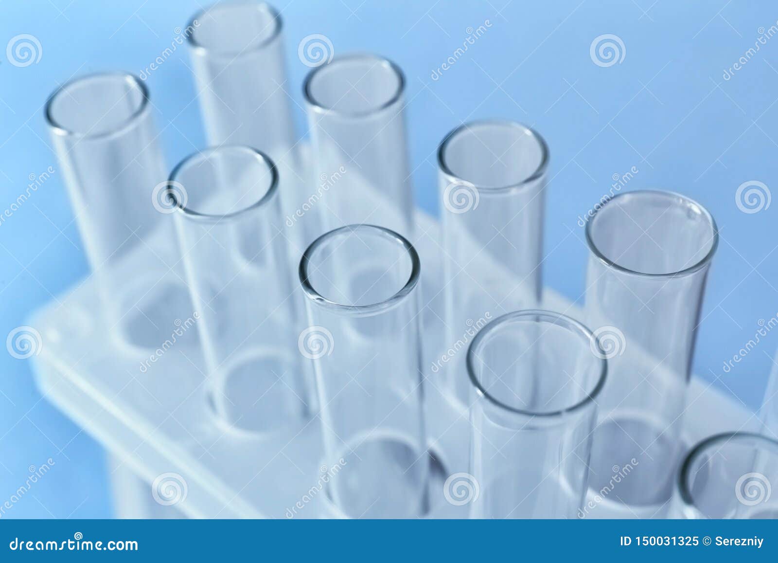 Empty Test Tubes in Laboratory, Closeup Stock Image - Image of ...