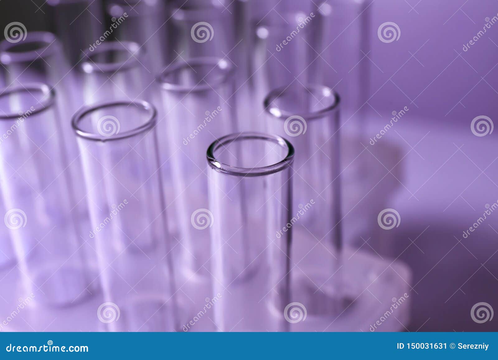 Empty Test Tubes in Laboratory, Closeup Stock Image - Image of ...