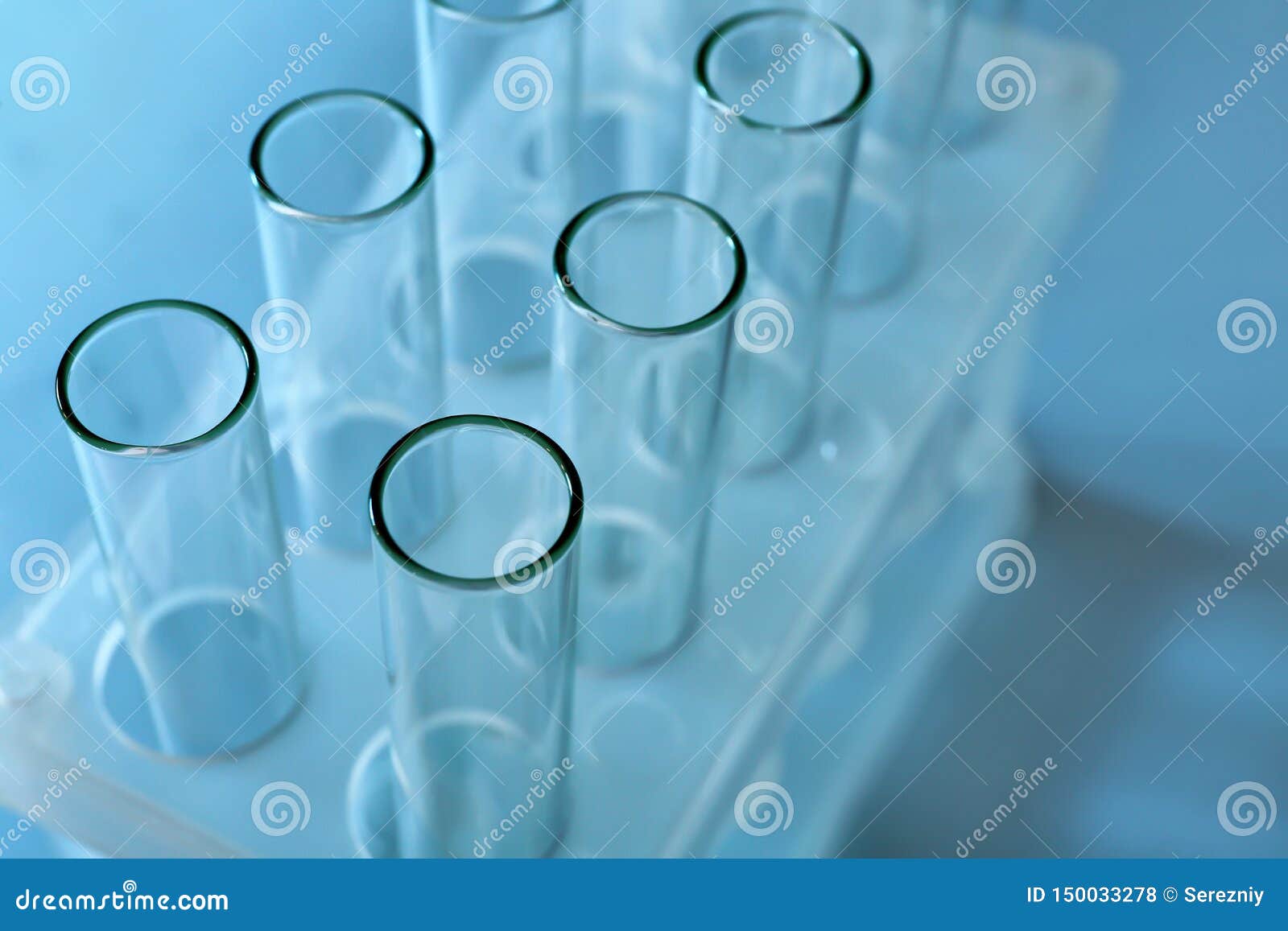 Empty Test Tubes in Laboratory, Closeup Stock Photo - Image of ...