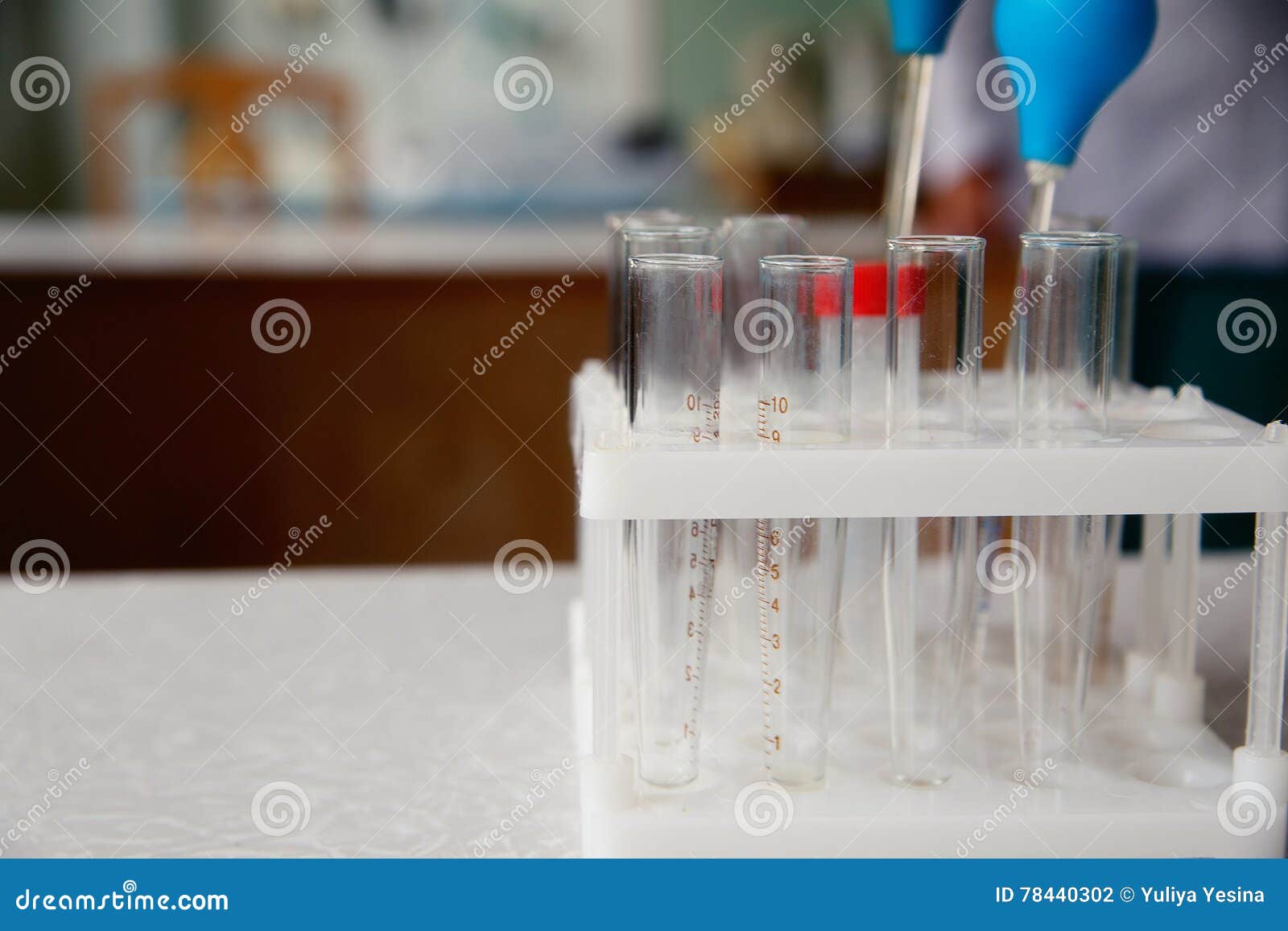 Empty Test Tubes in Laboratory on Table Stock Photo - Image of flask ...