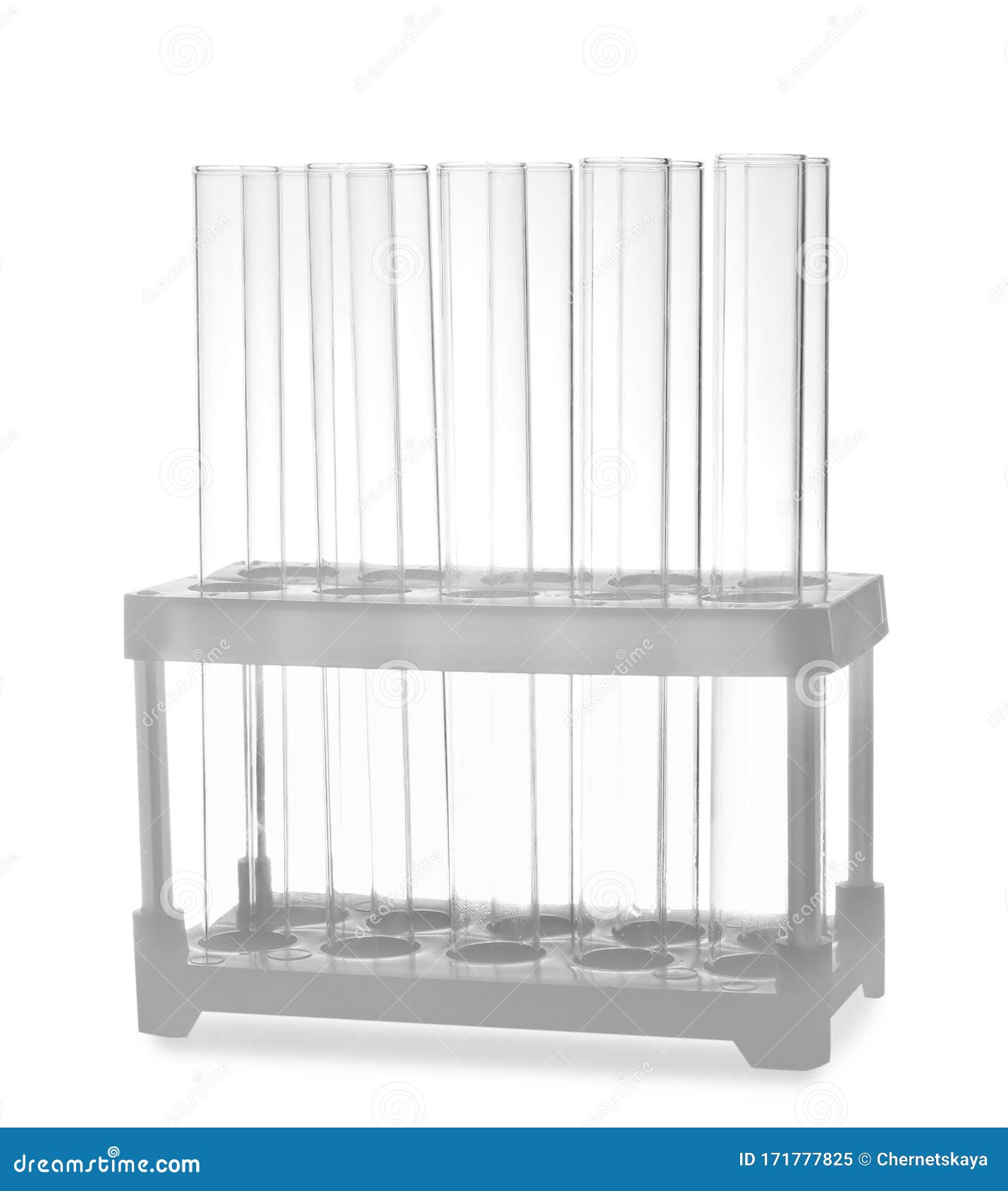 Empty Test Tubes in Rack Isolated. Laboratory Glassware Stock Image ...