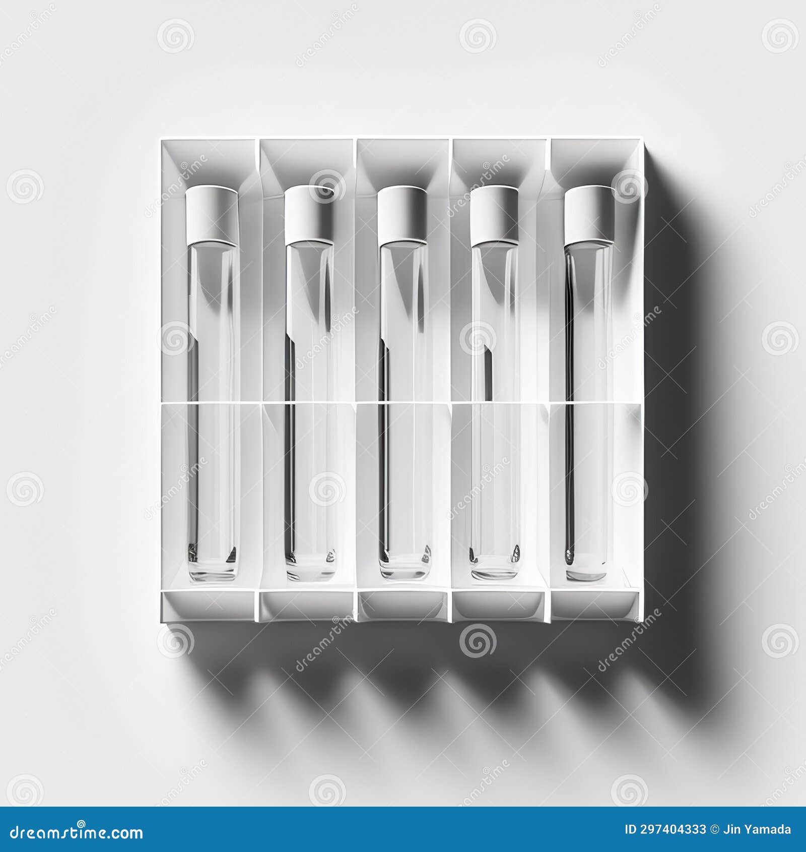Empty Test Tubes on a White Background. 3d Render Illustration Stock ...