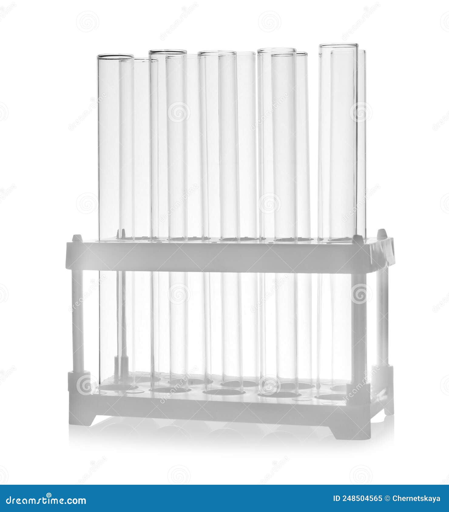 Empty Test Tubes on White Background. Laboratory Equipment Stock Image ...