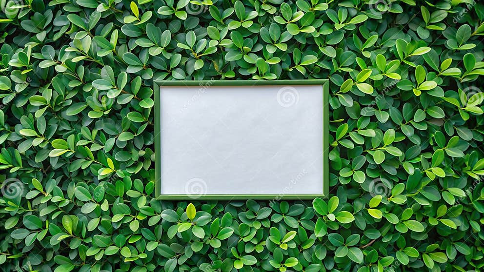 A Empty Textbox Background Surrounded by Green Leaves AI-Created ...