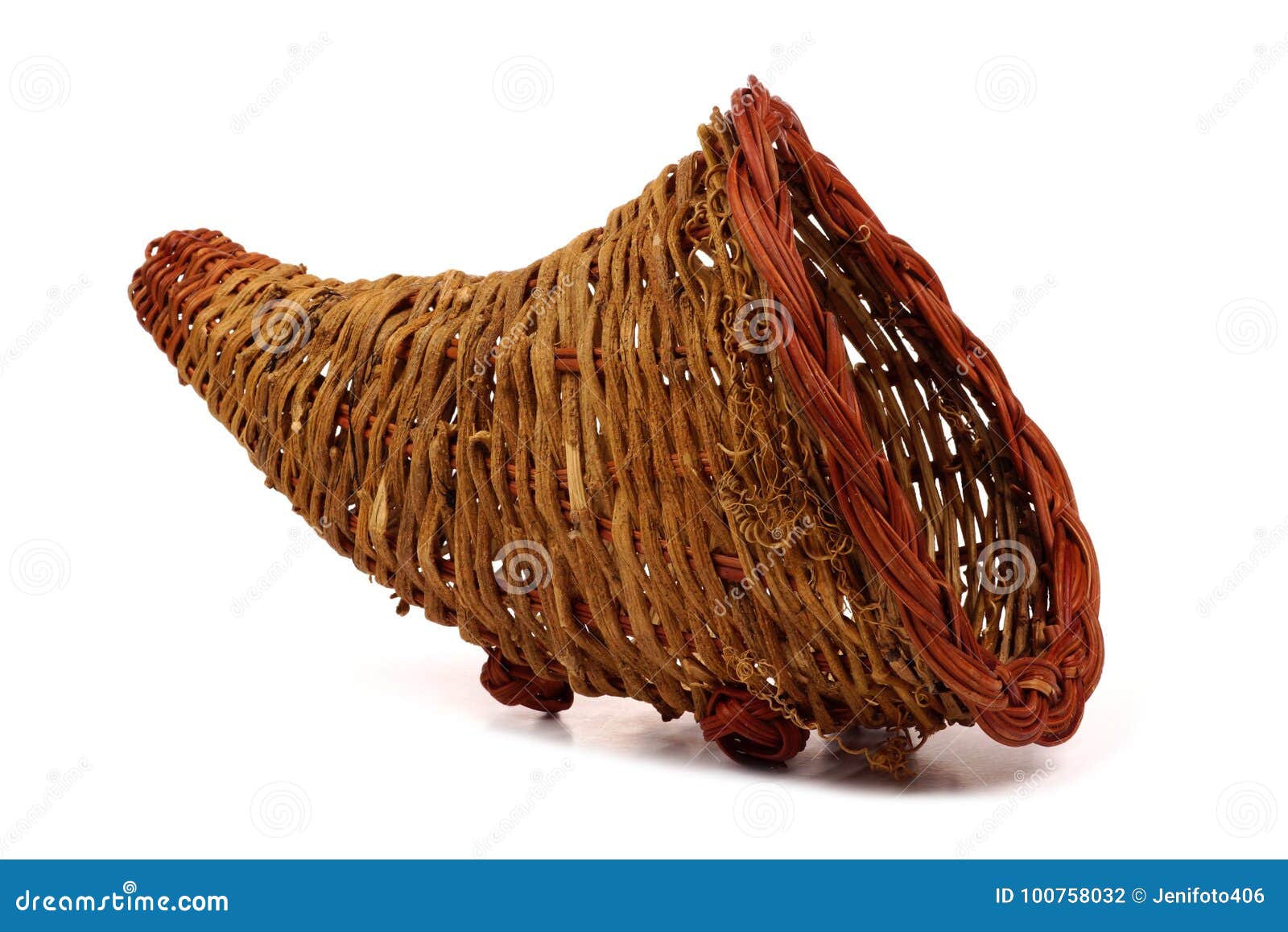Empty Thanksgiving Cornucopia Basket Isolated Stock Photo - Image of ...