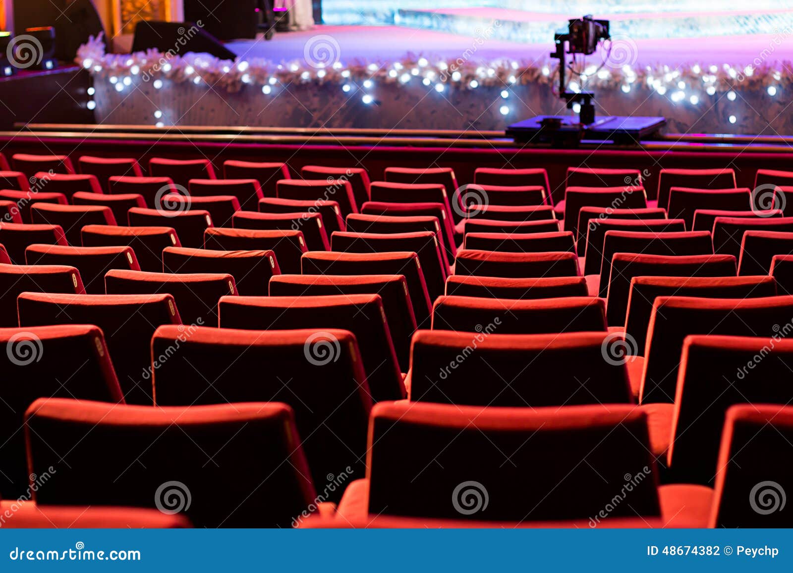 Empty theater chairs stock photo. Image of stage, empty - 48674382