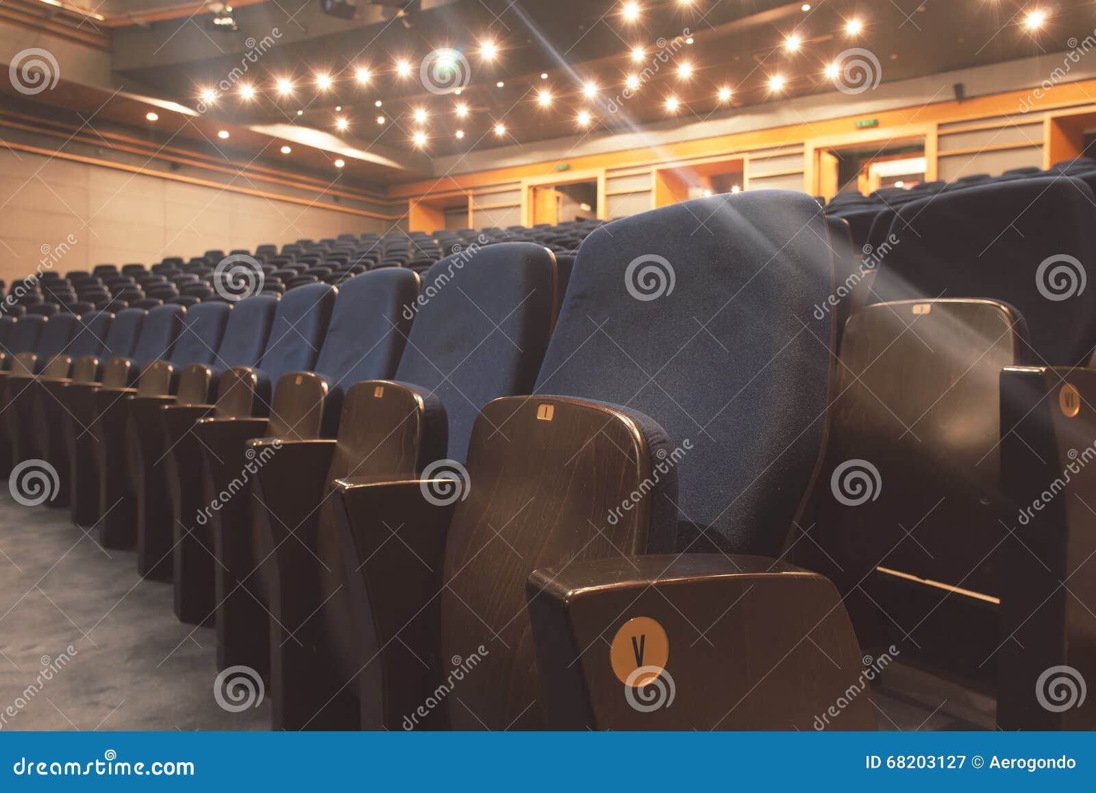 Empty theater seats stock image. Image of inside, entertainment - 68203127