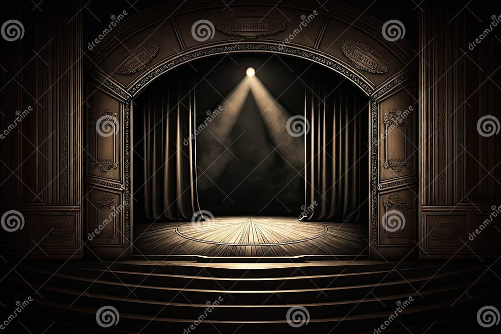 Empty theatre stage stock illustration. Illustration of theatre - 272775668