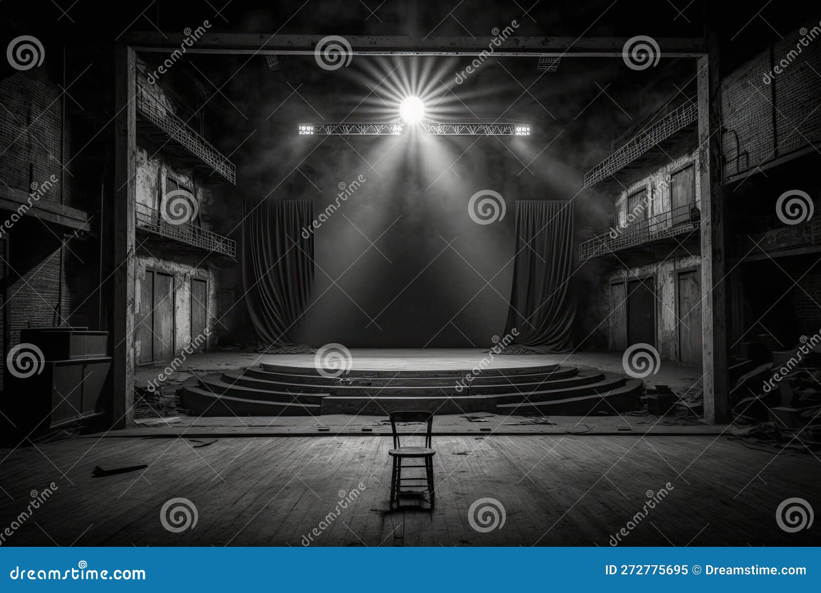 Empty theatre stage stock illustration. Illustration of drama - 272775695