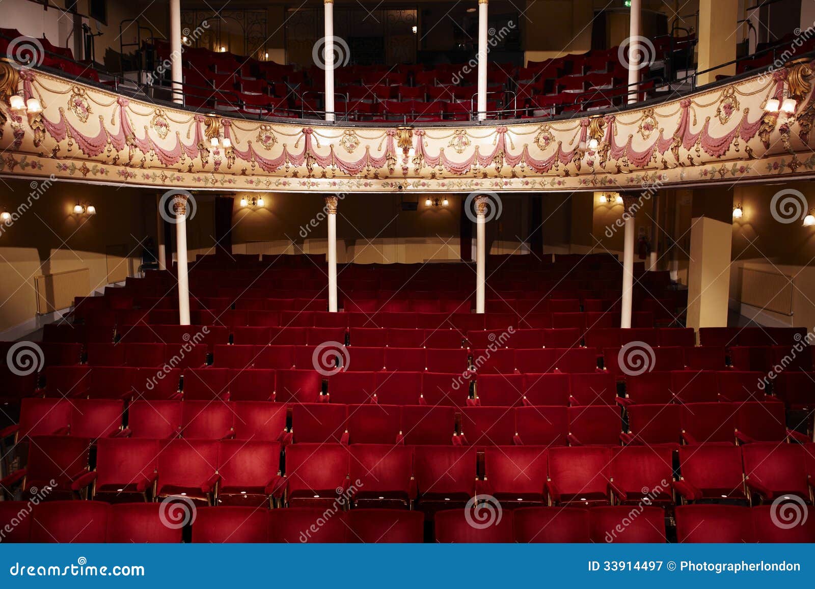 Empty Theatre stock image. Image of indoors, hall, ornate - 33914497