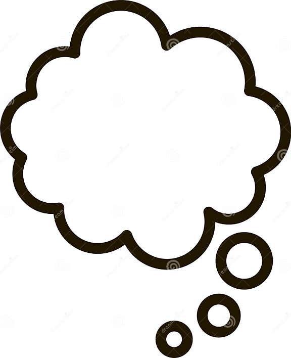 Empty Thought Bubble with a Thick Black Outline and Three Small Circles ...
