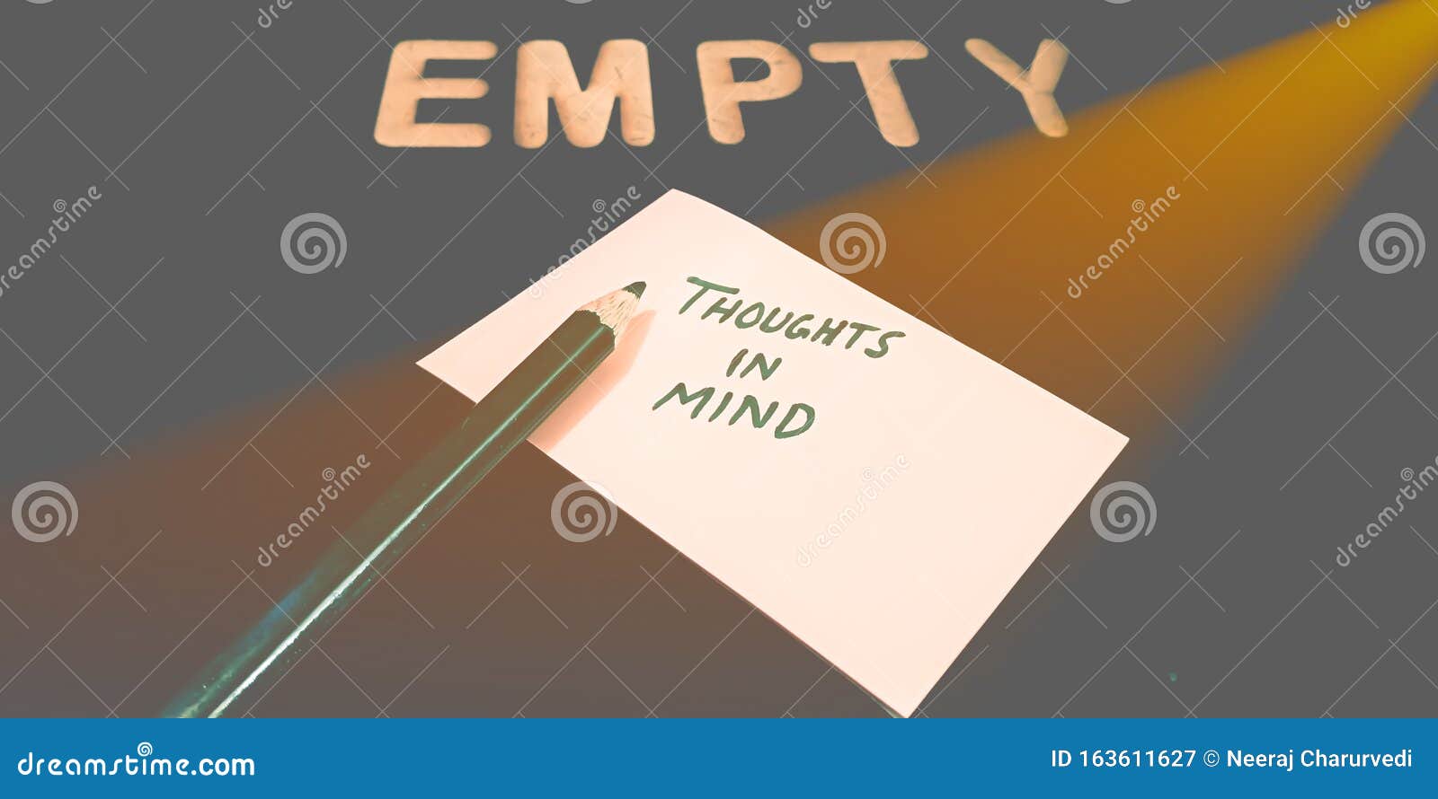 Empty Thoughts in Mind Sentence Displayed on Abstract Background with ...