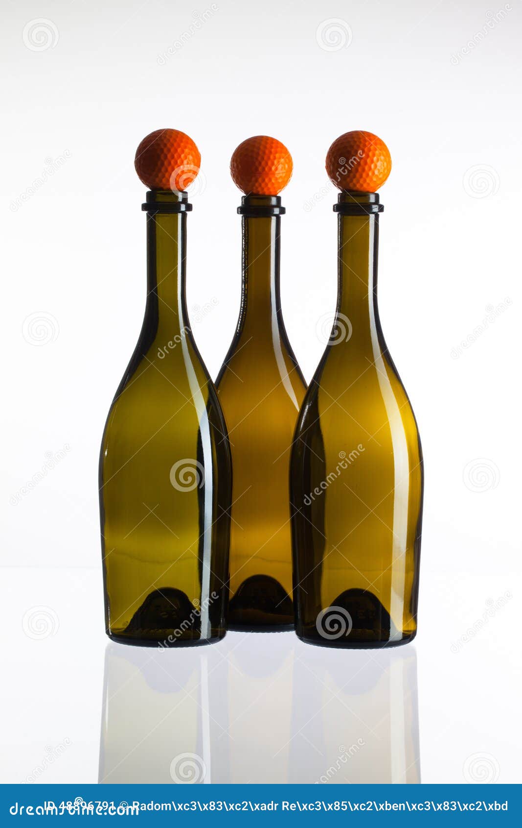 Empty Wine Bottles Golf Balls Glass Desk Stock Photos - Free & Royalty ...
